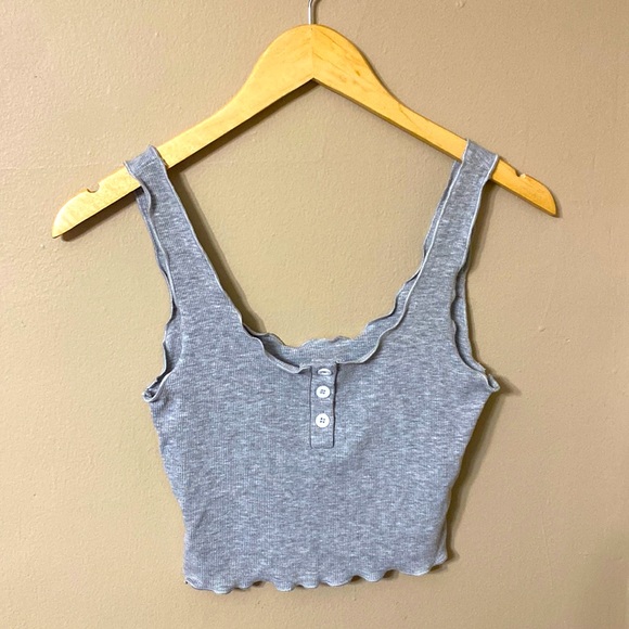 Zaful | Tops | Nwot Zaful Gray Ribbed Cami Tank Cropped | Poshmark